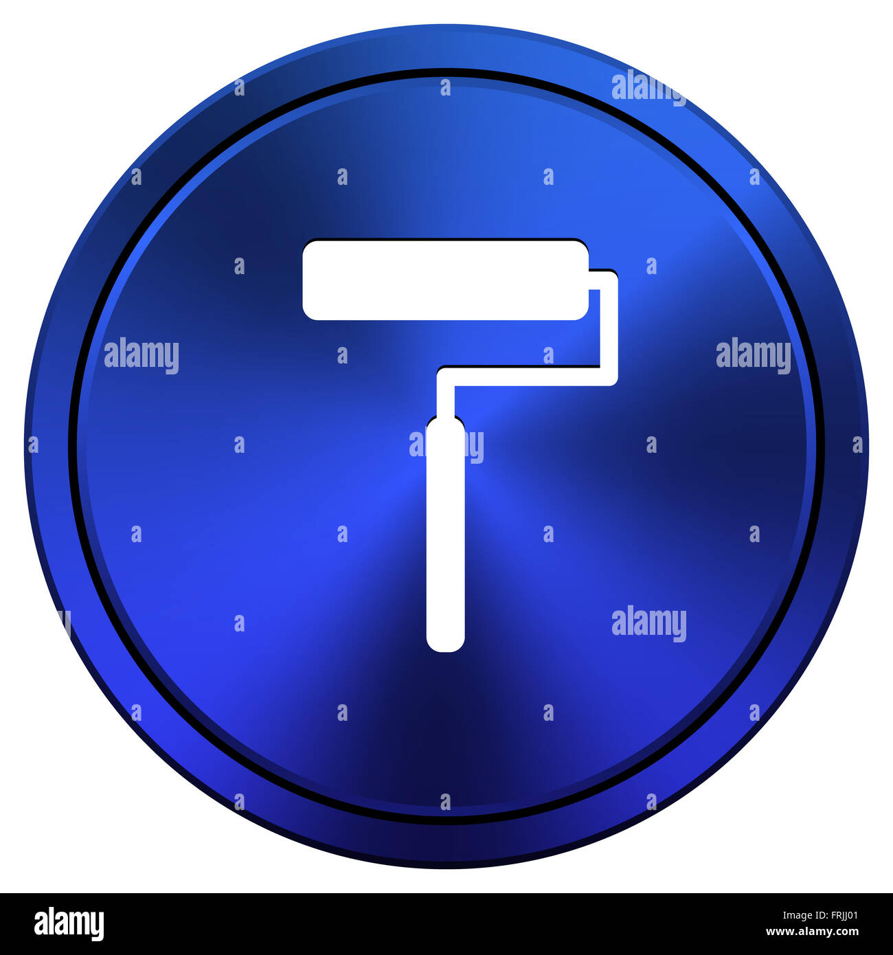 Metallic icon with white design on blue background Stock Photo - Alamy