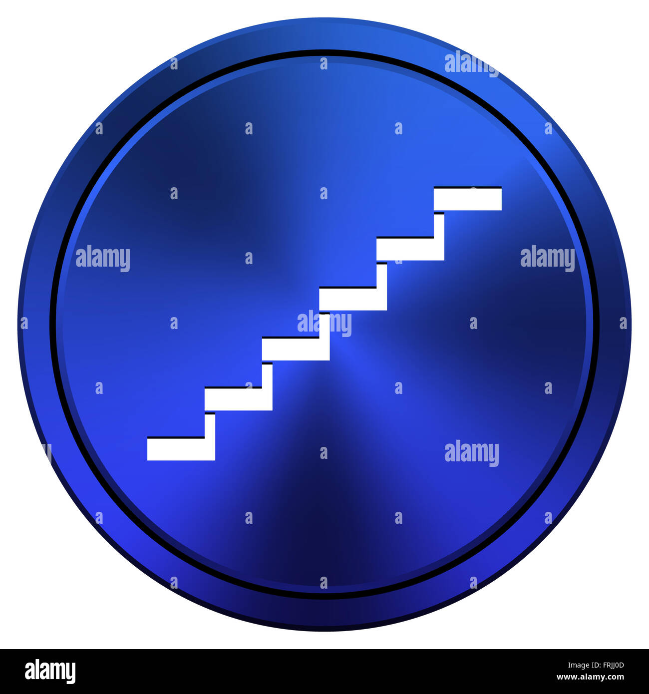 Metallic icon with white design on blue background Stock Photo - Alamy