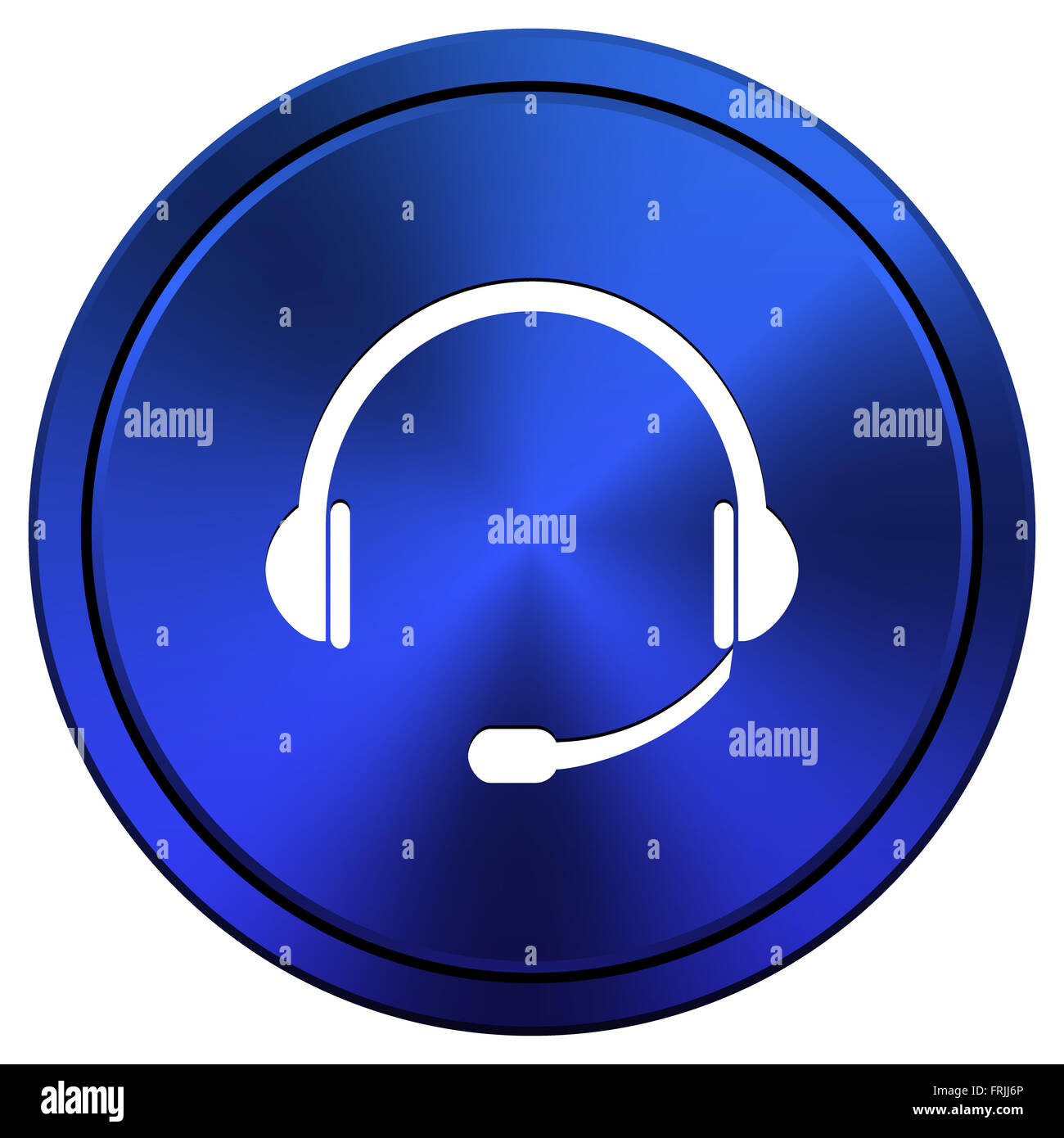 Blue metallic icon. Internet button on white background Stock Photo - Alamy