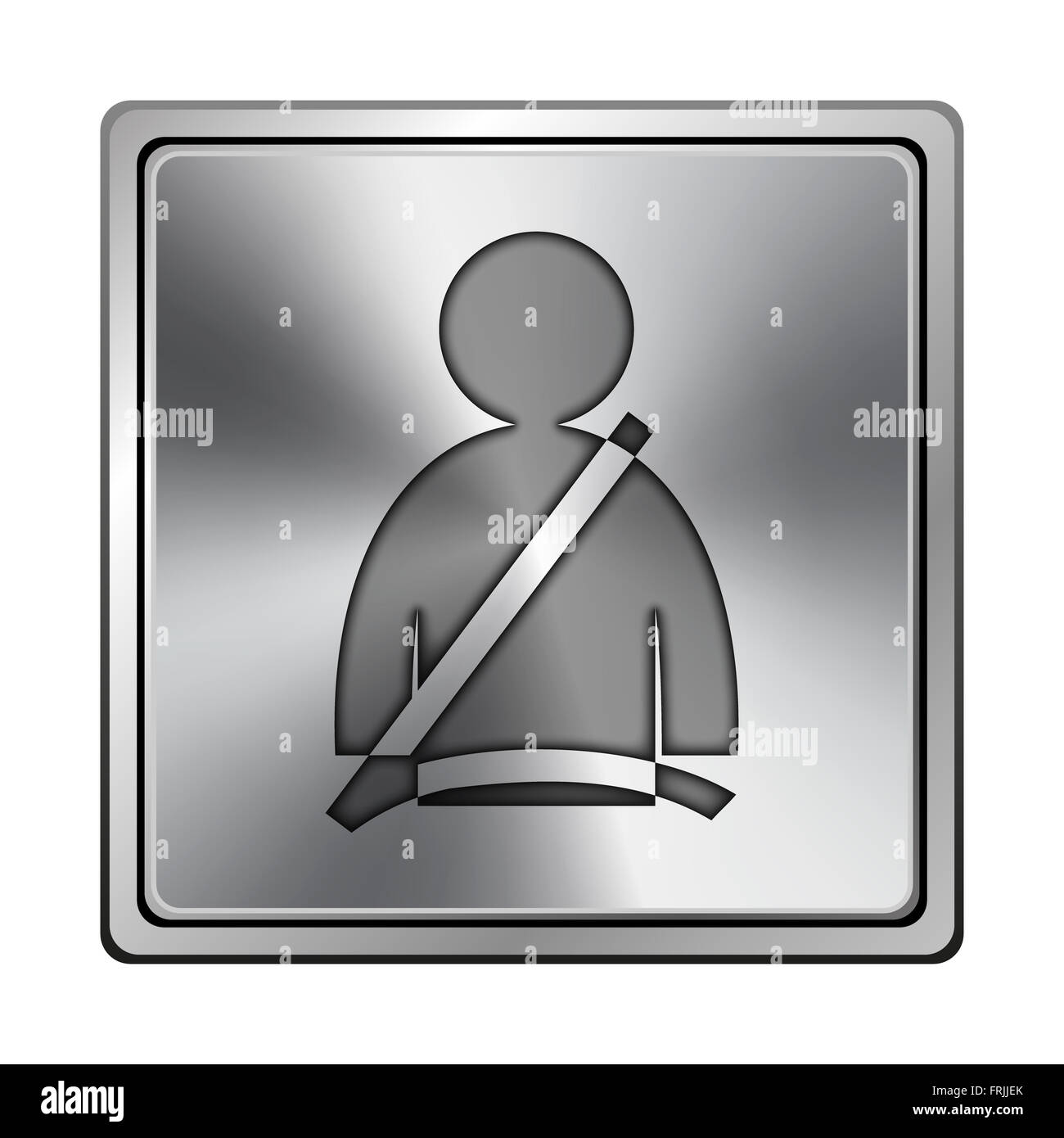 Square metallic icon with carved design on grey background Stock Photo ...