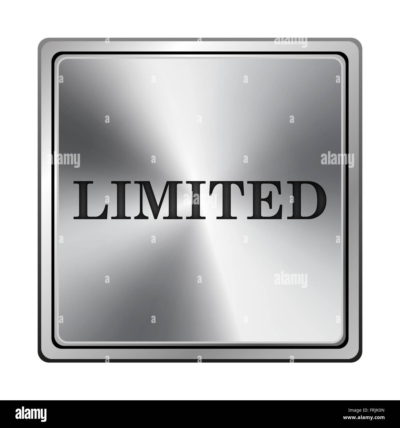 Square metallic icon with carved design on grey background Stock Photo ...