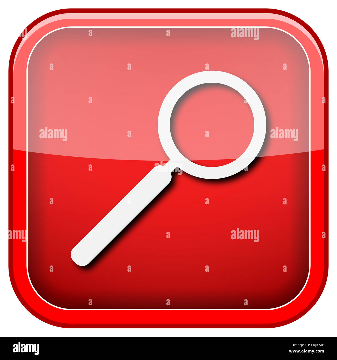 Square shiny icon with white design on red background Stock Photo - Alamy