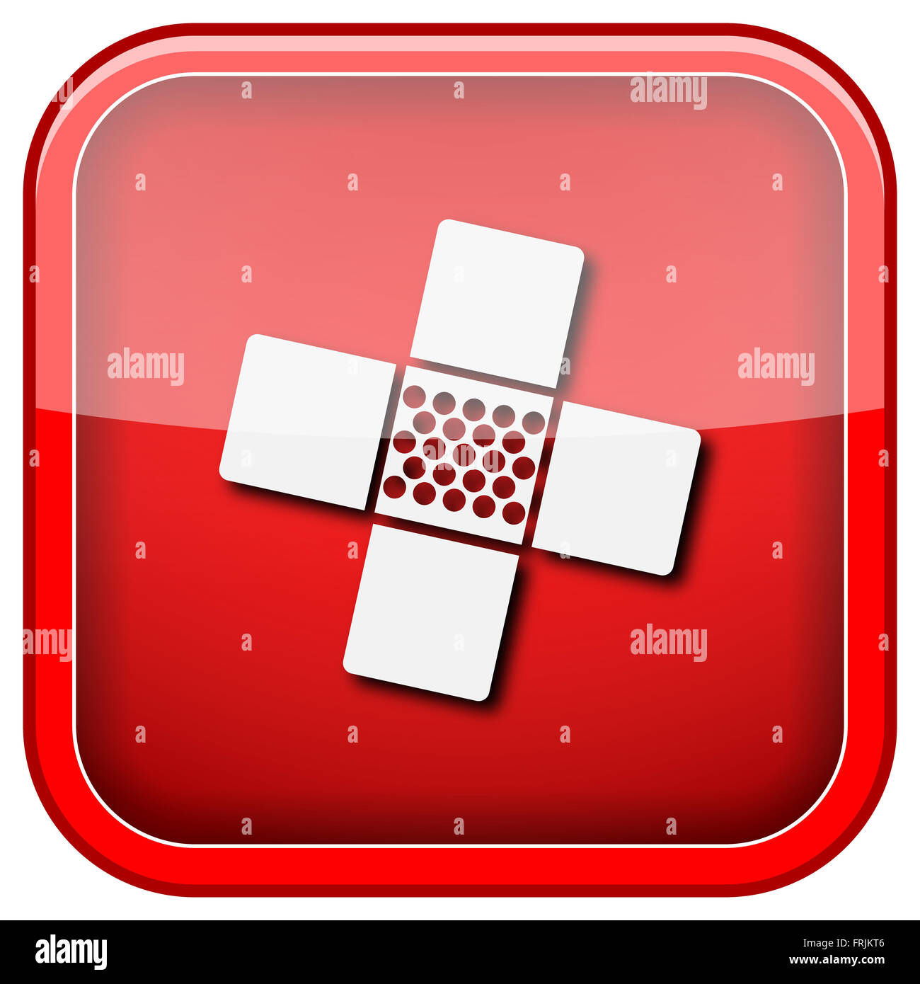 Square shiny icon with white design on red background Stock Photo - Alamy