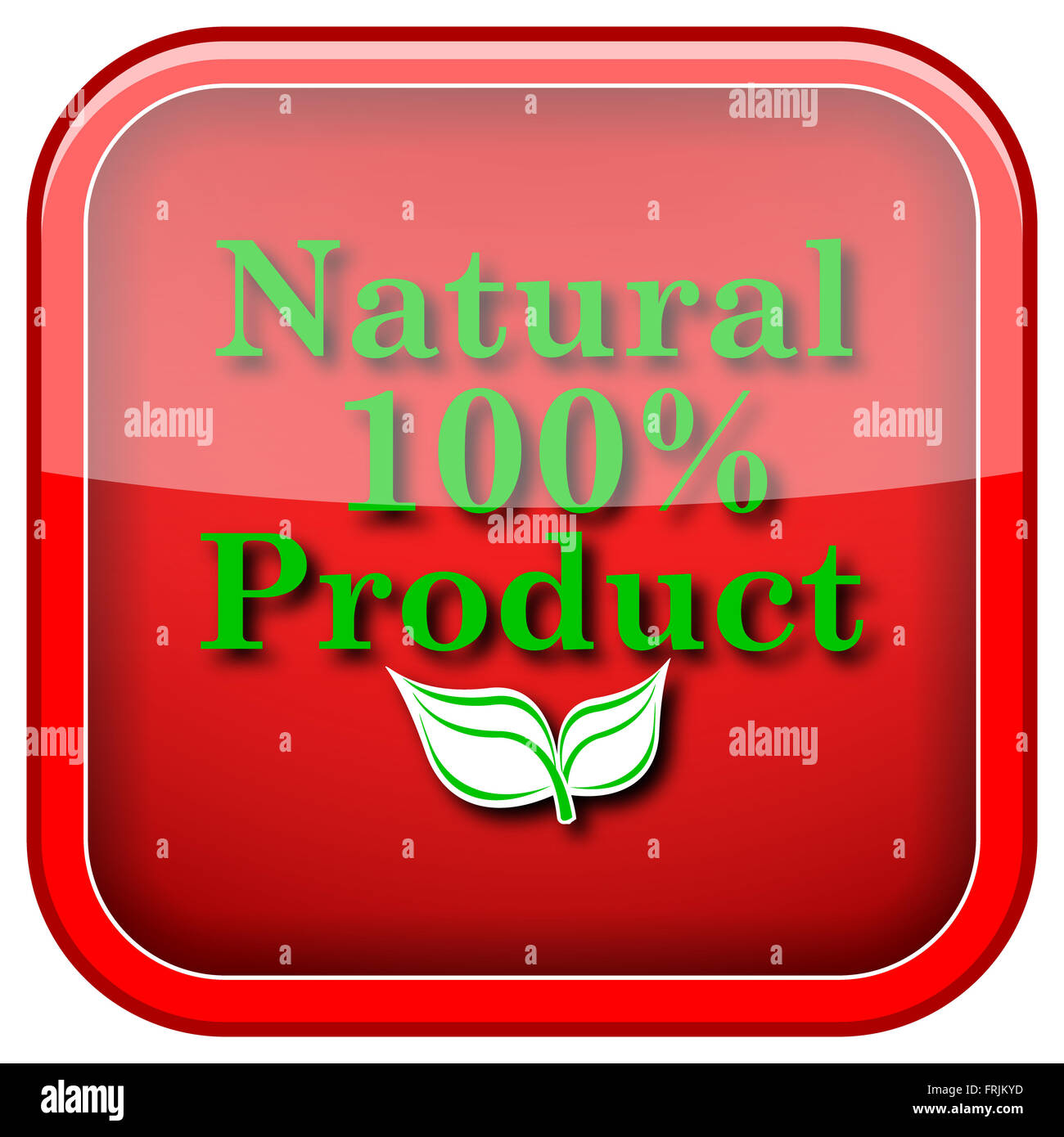 Square shiny icon with green design on red background Stock Photo - Alamy