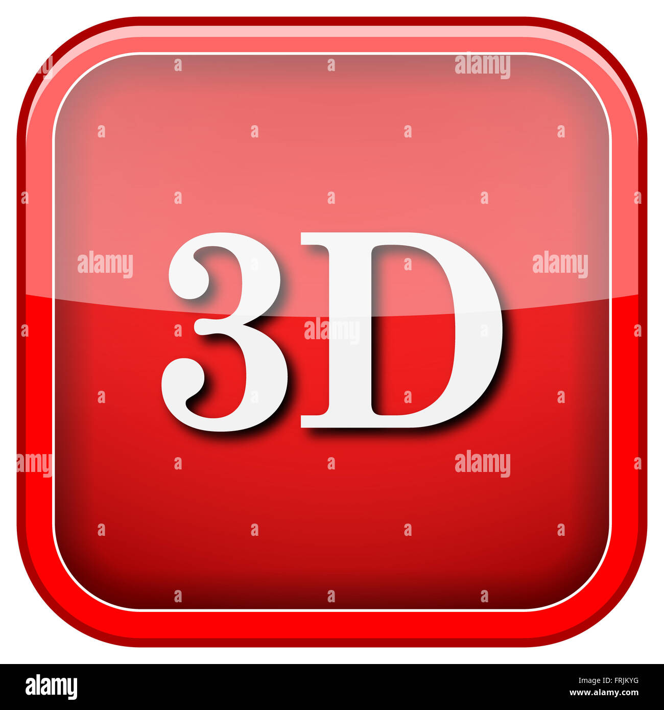 Square shiny icon with white design on red background Stock Photo - Alamy