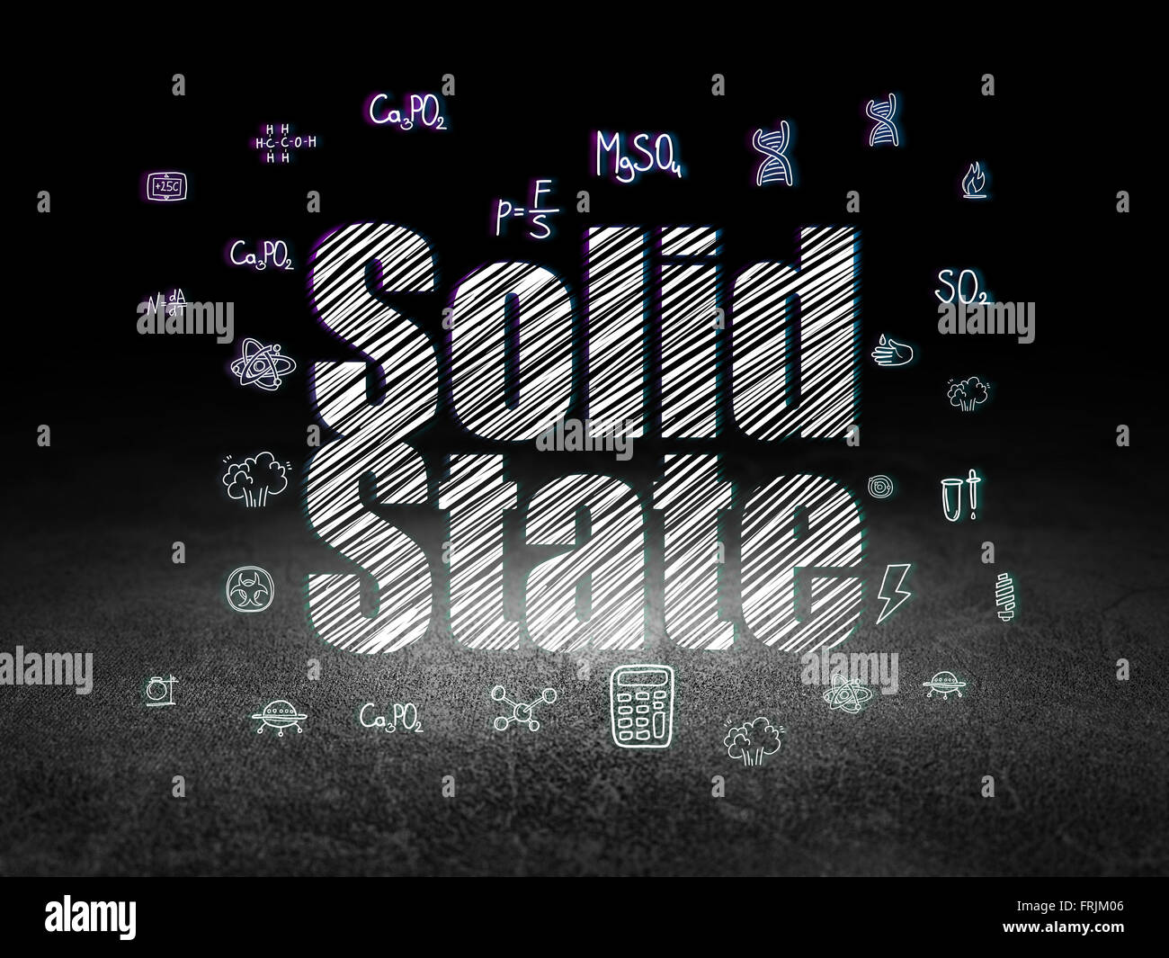 Science concept: Solid State in grunge dark room Stock Photo - Alamy