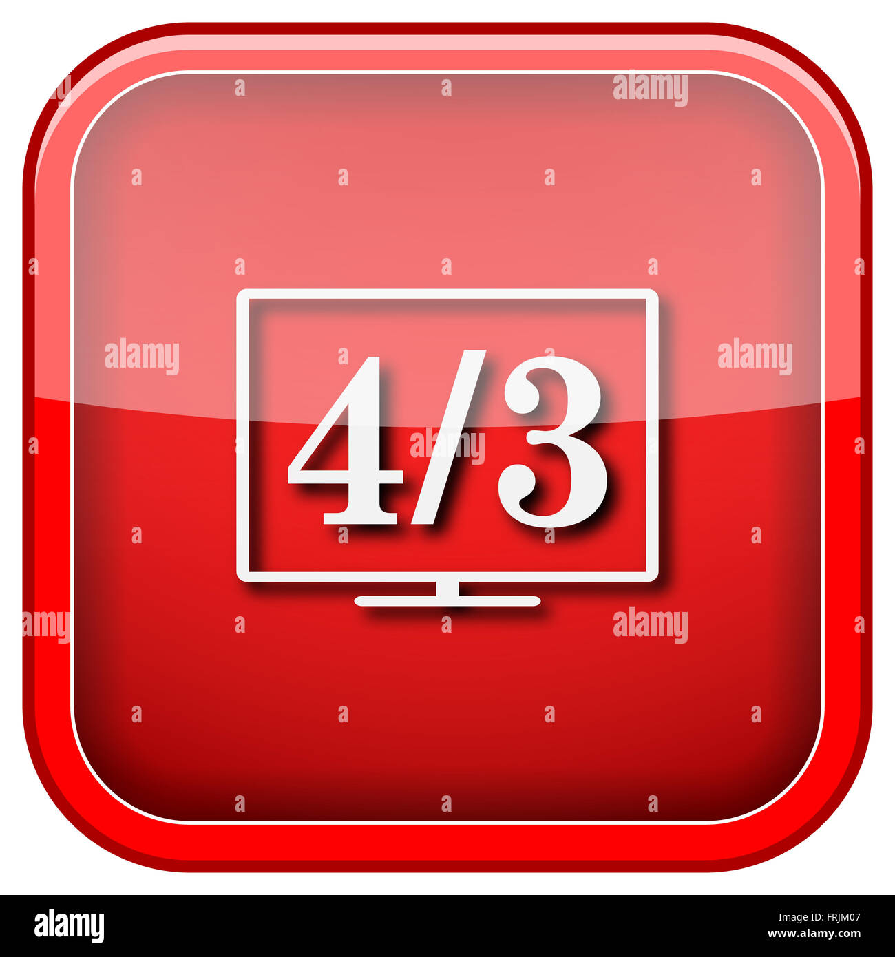 Square shiny icon with white design on red background Stock Photo - Alamy