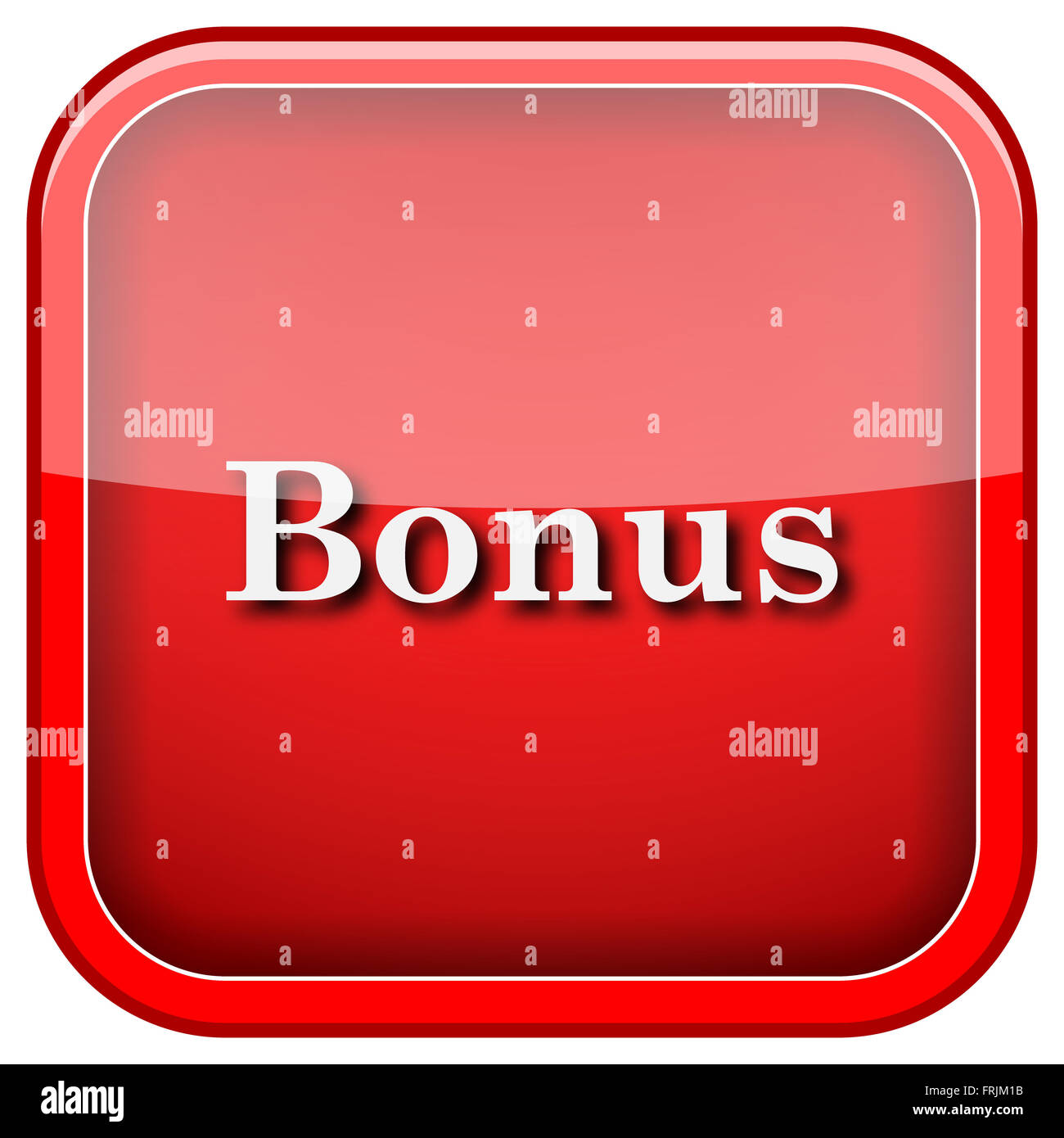 Square shiny icon with white design on red background Stock Photo - Alamy