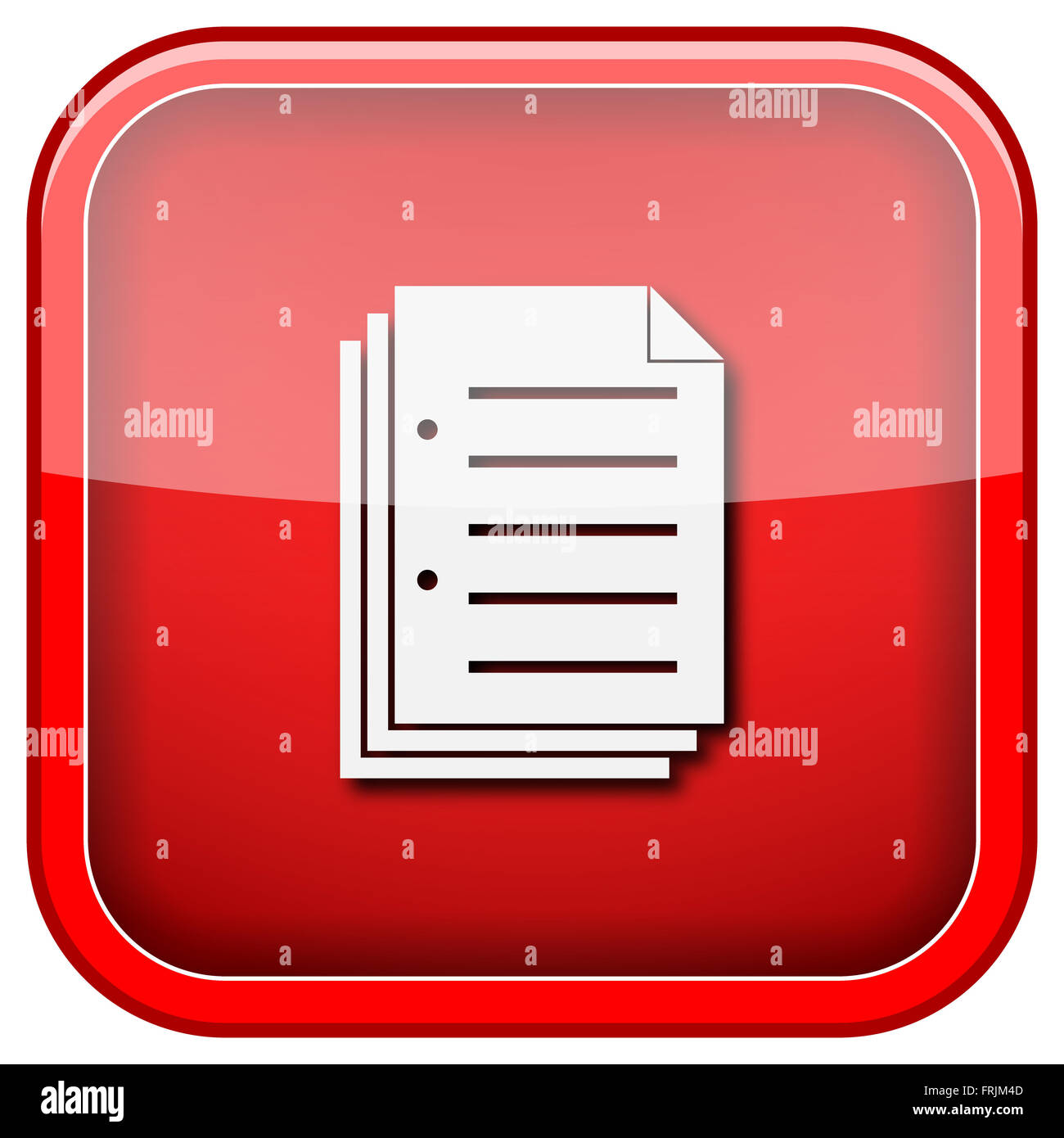Square shiny icon with white design on red background Stock Photo - Alamy