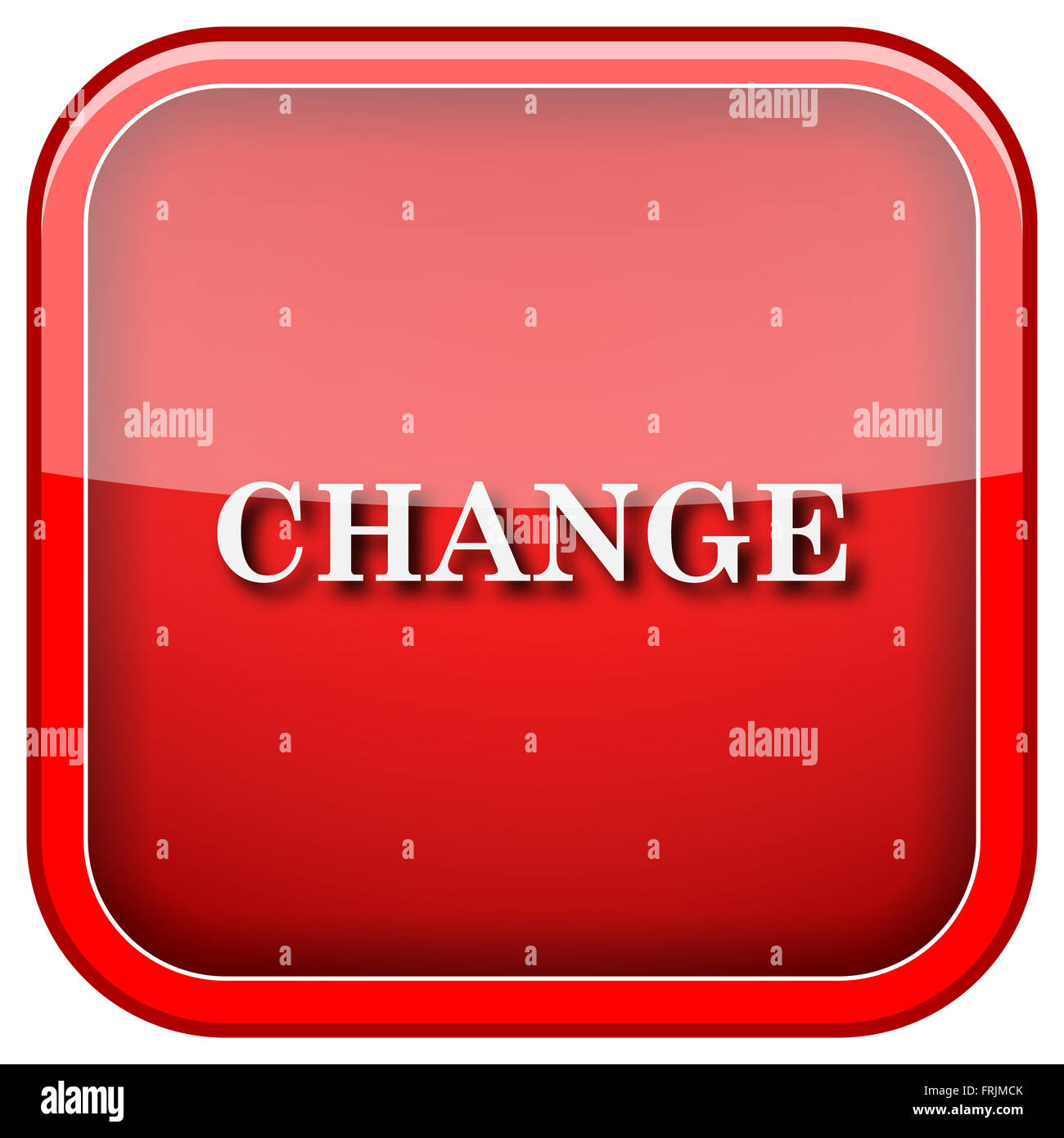 Square shiny icon with white design on red background Stock Photo - Alamy