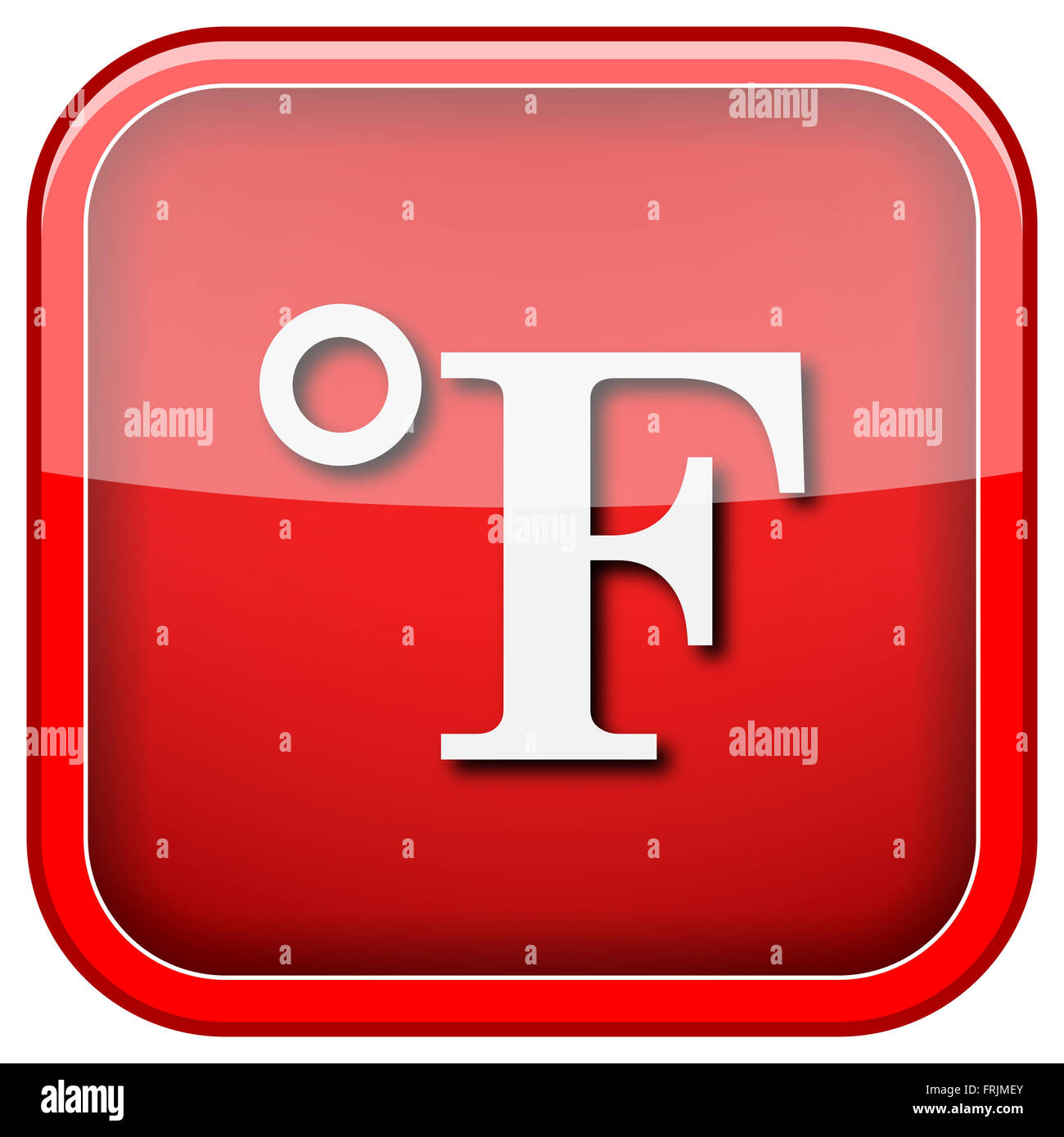 Square shiny icon with white design on red background Stock Photo - Alamy