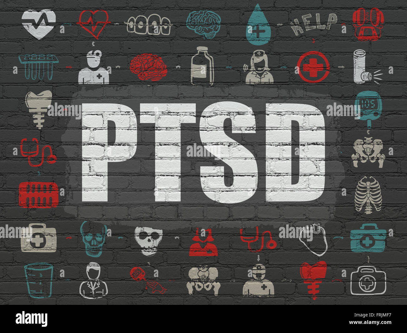 Healthcare concept: PTSD on wall background Stock Photo - Alamy