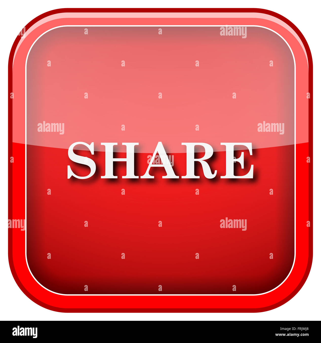 Square shiny icon with white design on red background Stock Photo - Alamy