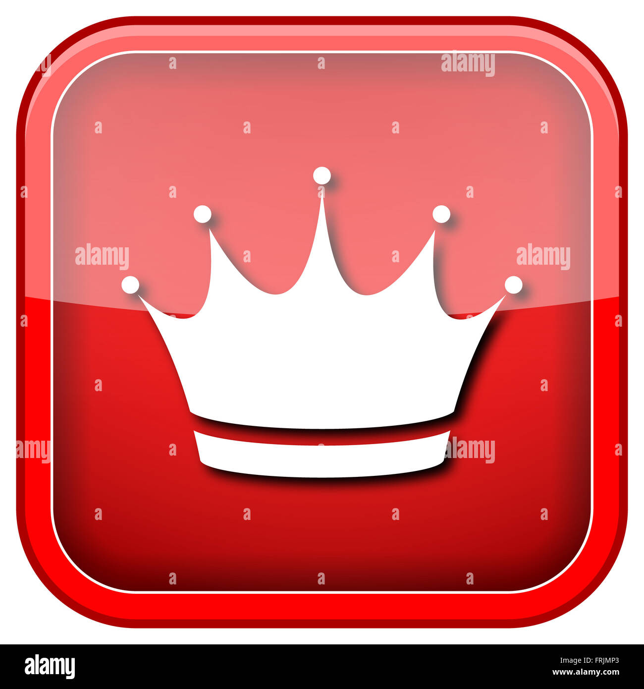 Red shiny glossy icon on white background Stock Photo - Alamy