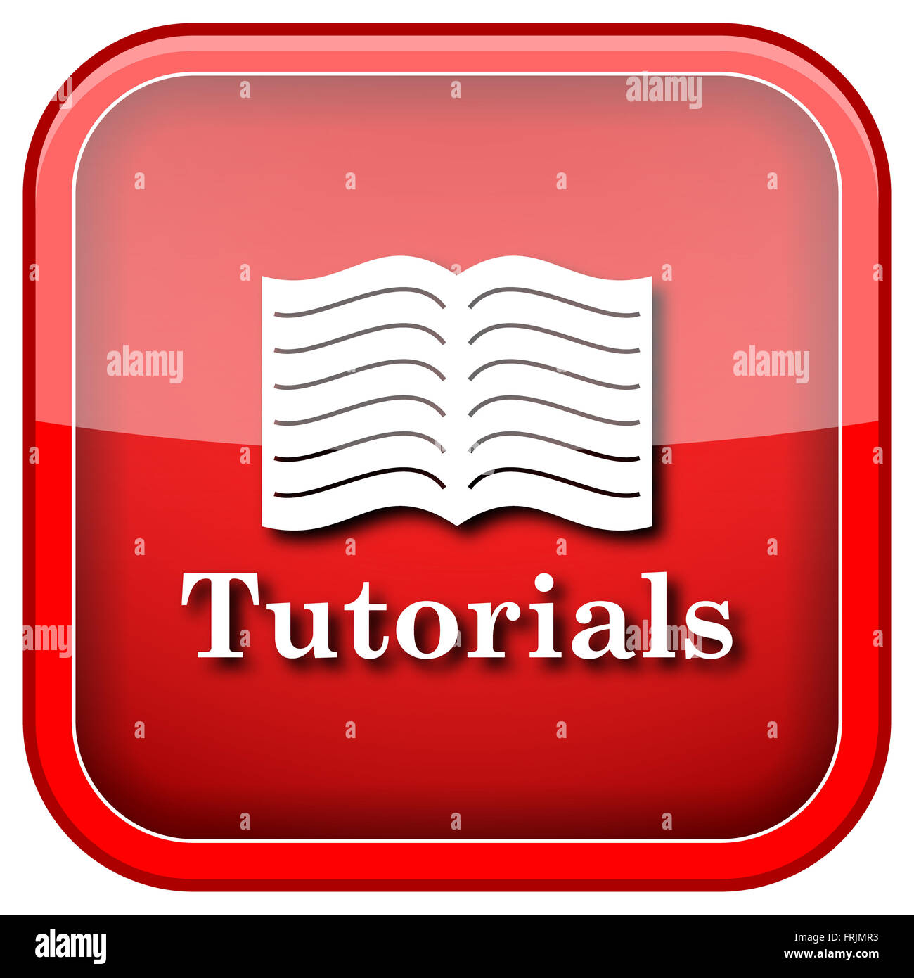 Red shiny glossy icon on white background Stock Photo - Alamy