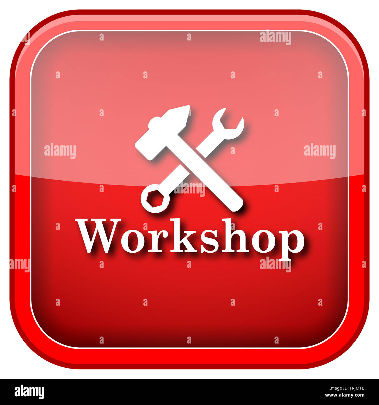 Red shiny glossy icon on white background Stock Photo - Alamy