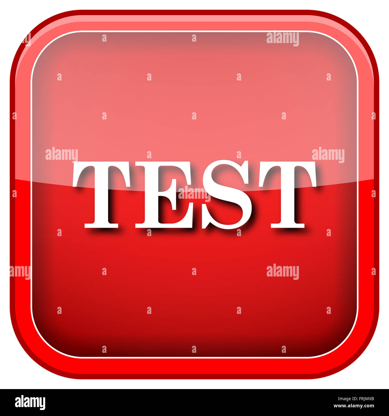 Red shiny glossy icon on white background Stock Photo - Alamy