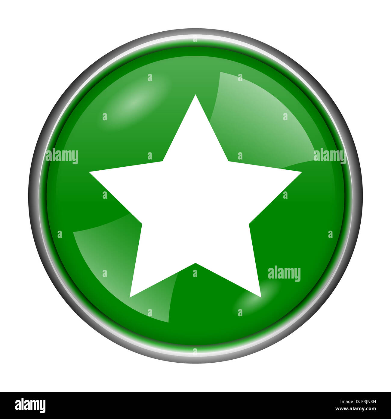 Round glossy icon with white design on green background Stock Photo - Alamy