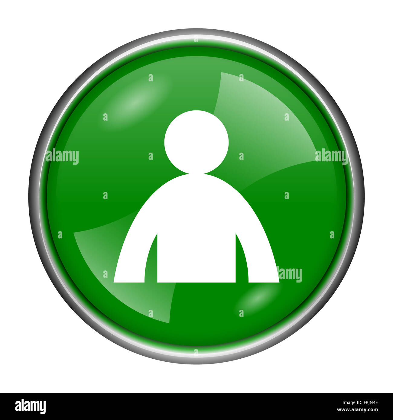 Round glossy icon with white design on green background Stock Photo - Alamy