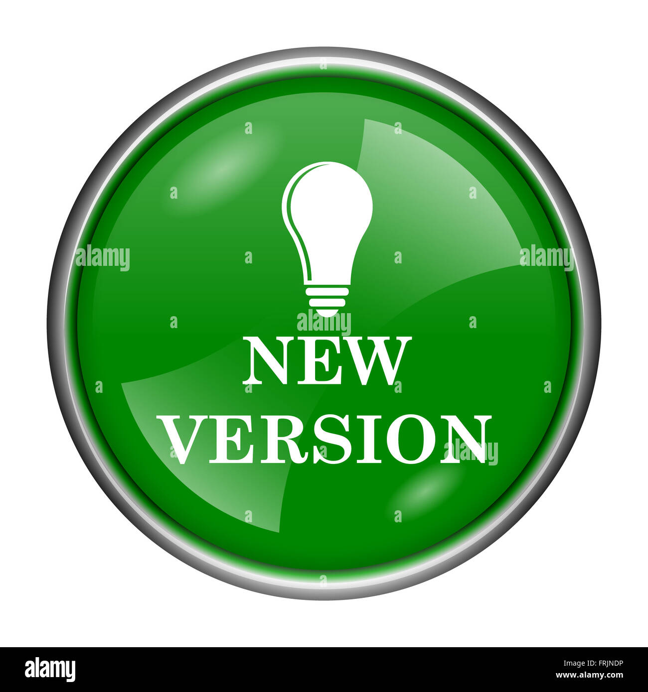 Round glossy icon with white design on green background Stock Photo - Alamy