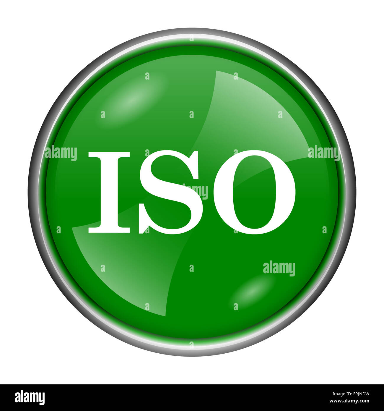 Round glossy icon with white design on green background Stock Photo - Alamy