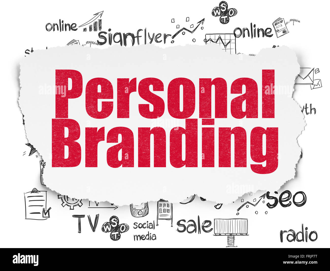 Advertising concept: Personal Branding on Torn Paper background Stock ...