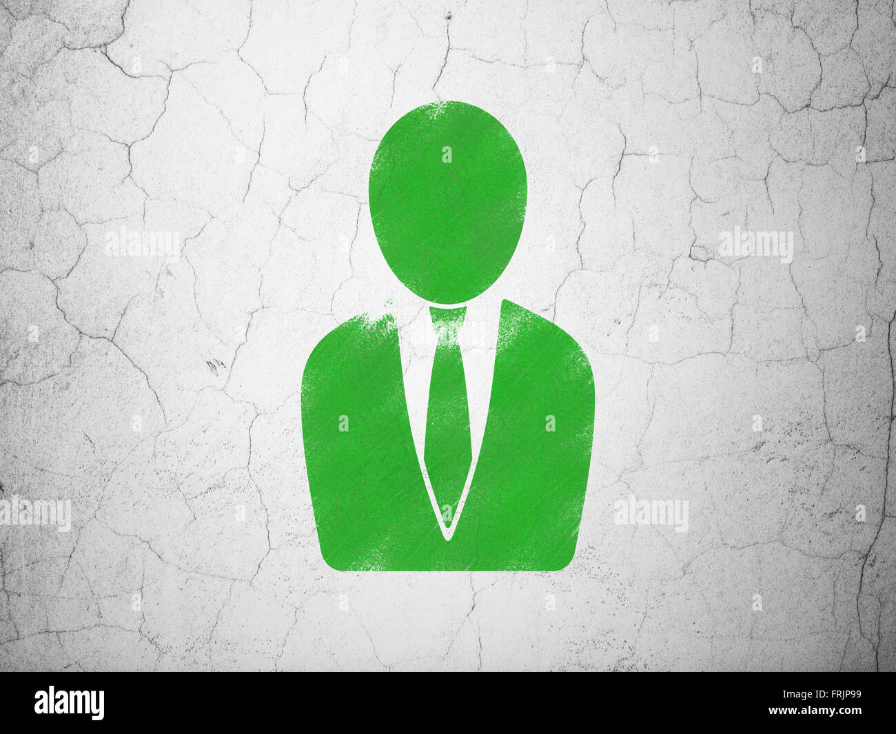 Marketing concept: Business Man on wall background Stock Photo - Alamy