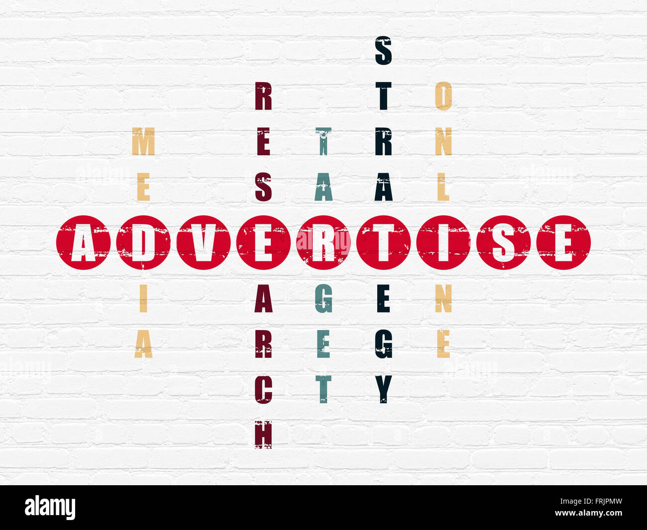 Advertising concept: Advertise in Crossword Puzzle Stock Photo - Alamy