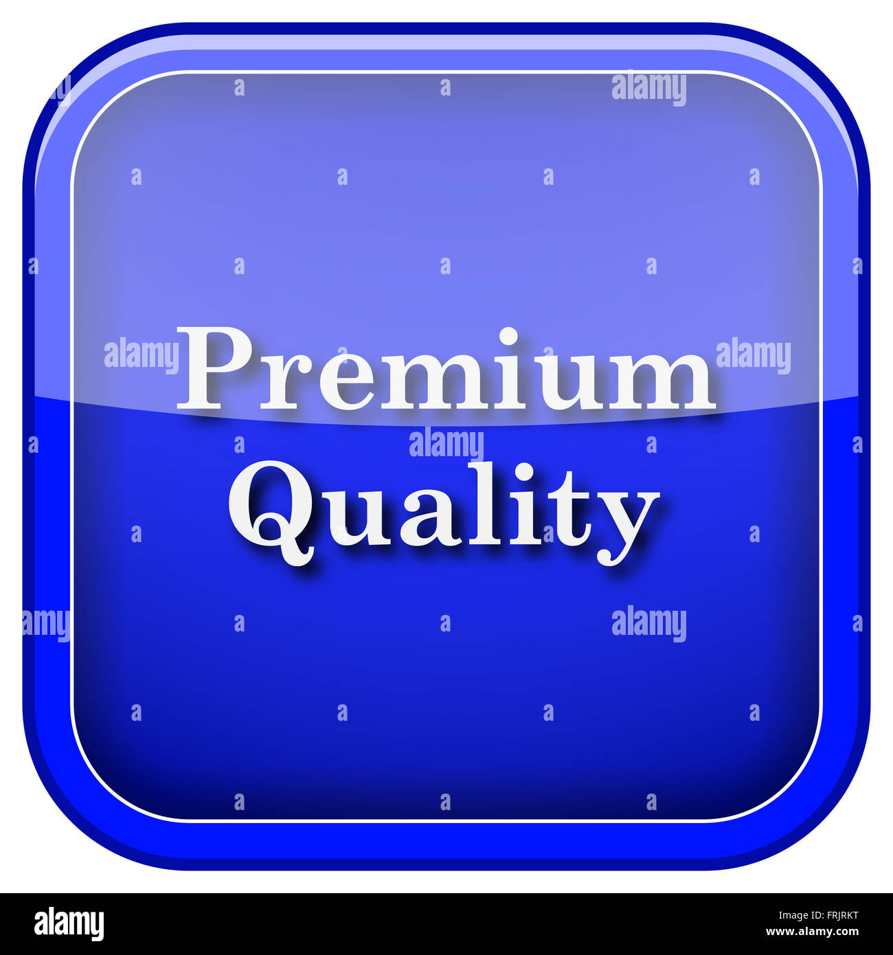 Square shiny icon with white design on blue background Stock Photo - Alamy