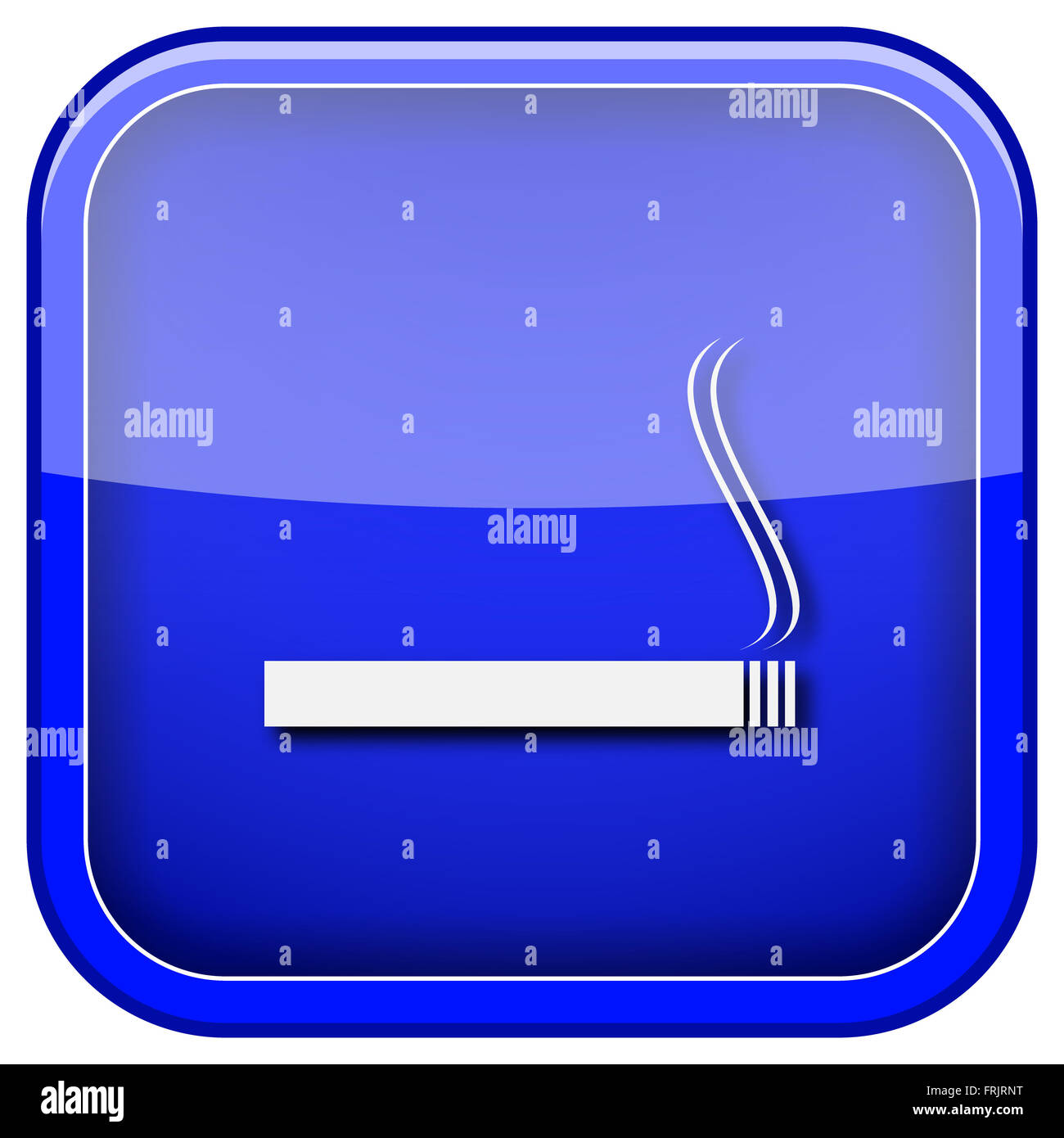 Square shiny icon with white design on blue background Stock Photo - Alamy