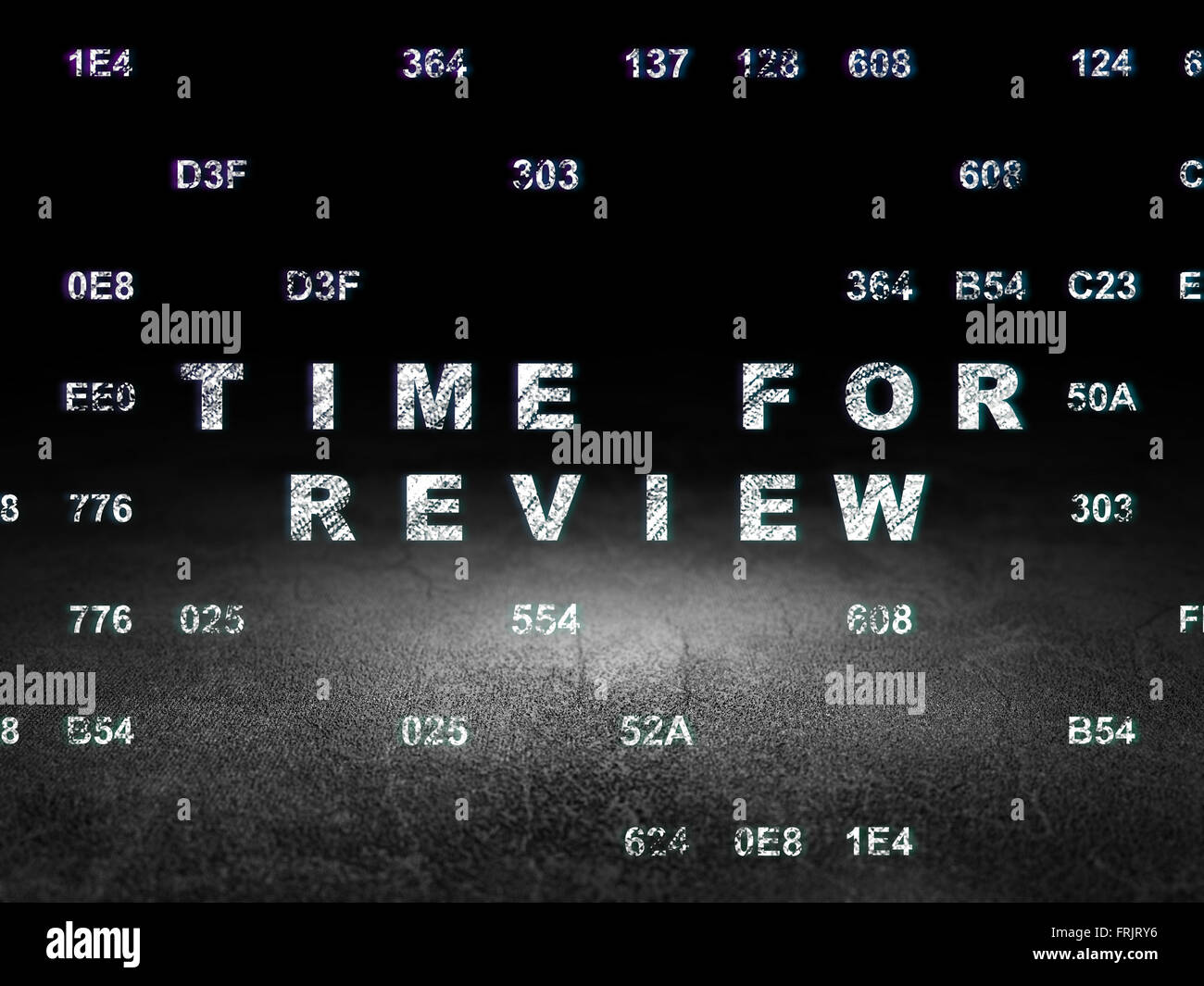 Time concept: Time for Review in grunge dark room Stock Photo - Alamy