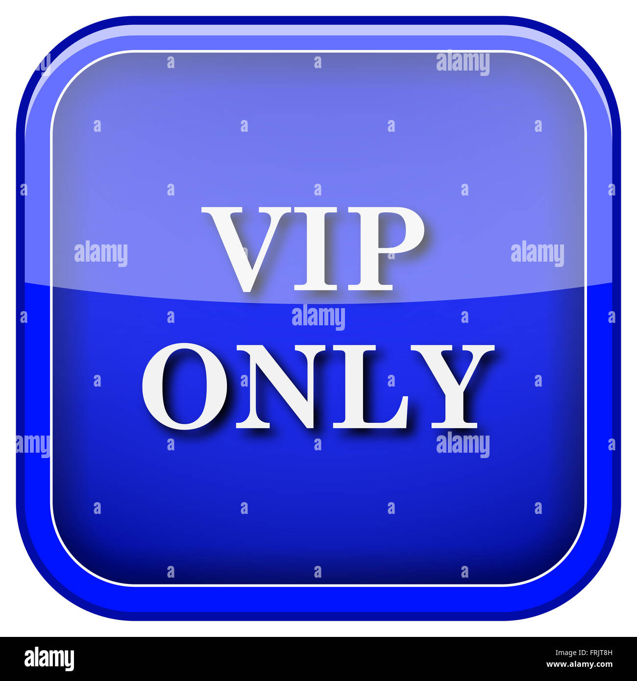 Square shiny icon with white design on blue background Stock Photo - Alamy