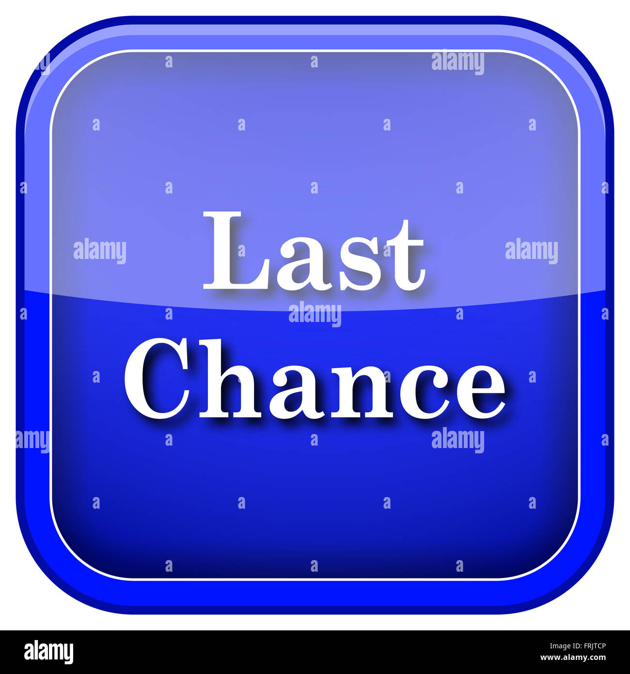 Blue shiny glossy icon on white background Stock Photo - Alamy