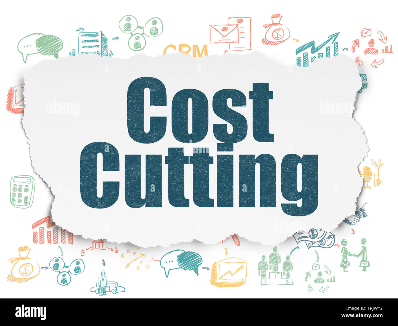Business concept: Cost Cutting on Torn Paper background Stock Photo - Alamy