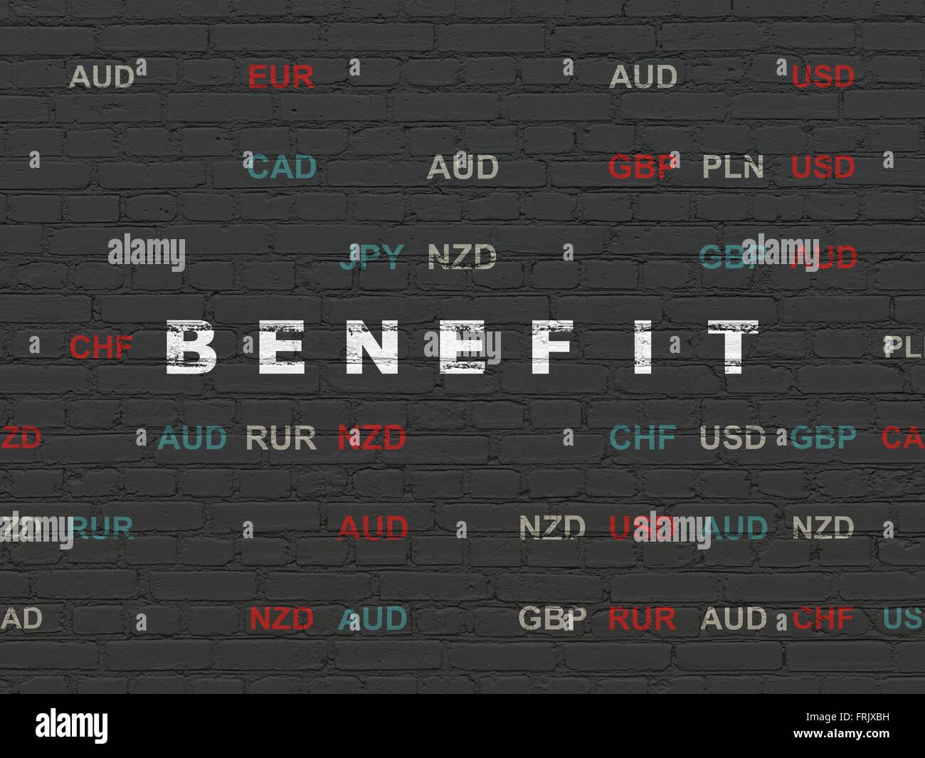 Finance concept: Benefit on wall background Stock Photo - Alamy
