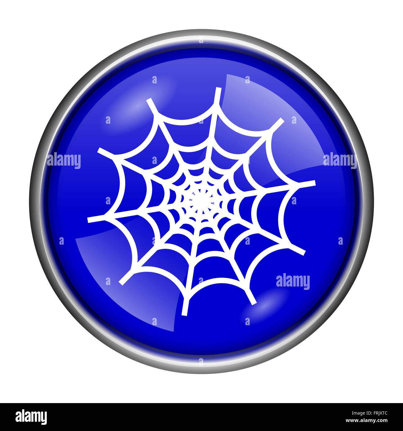 Round glossy icon with white design on blue background Stock Photo - Alamy