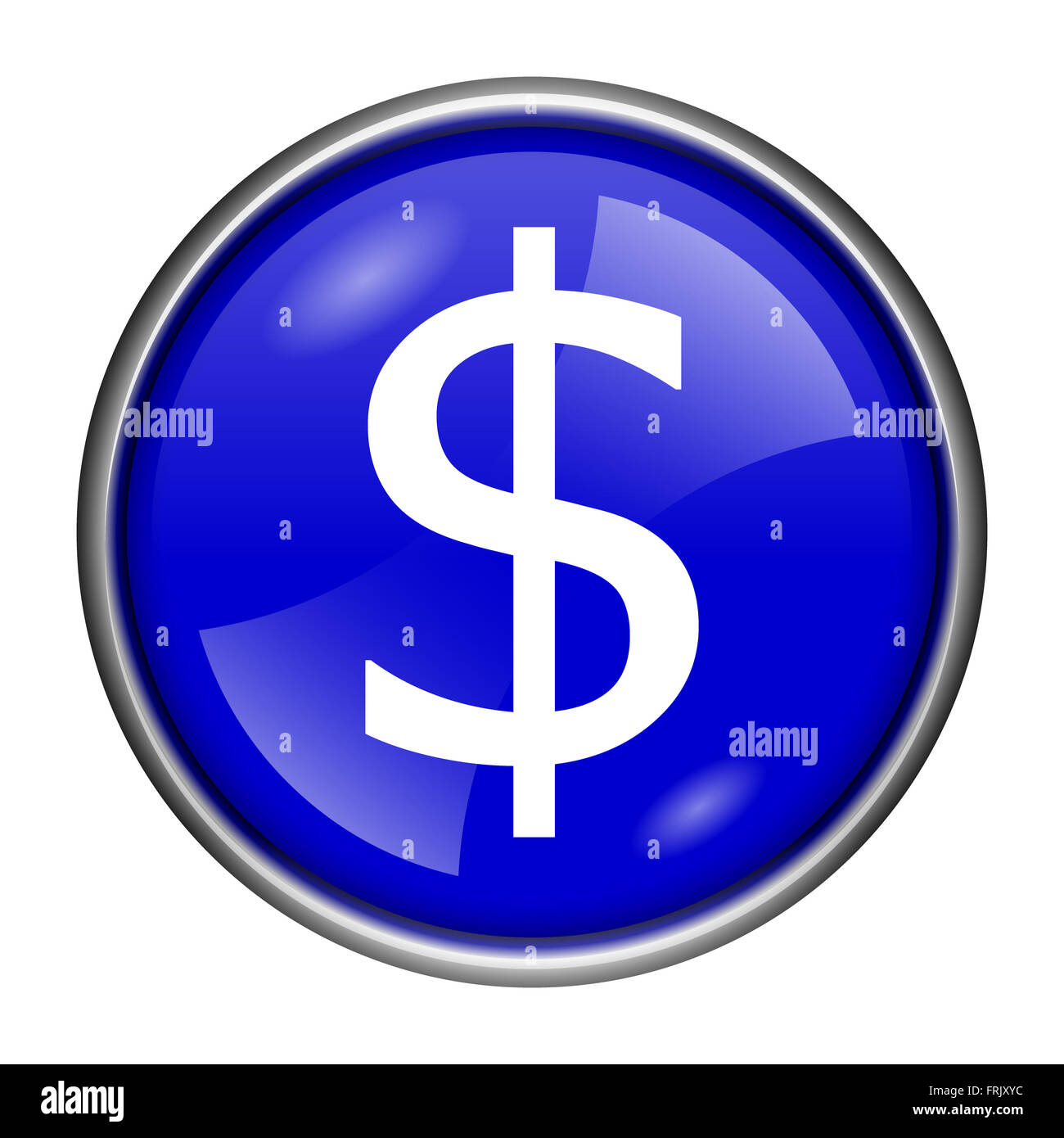 Round glossy icon with white design on blue background Stock Photo - Alamy