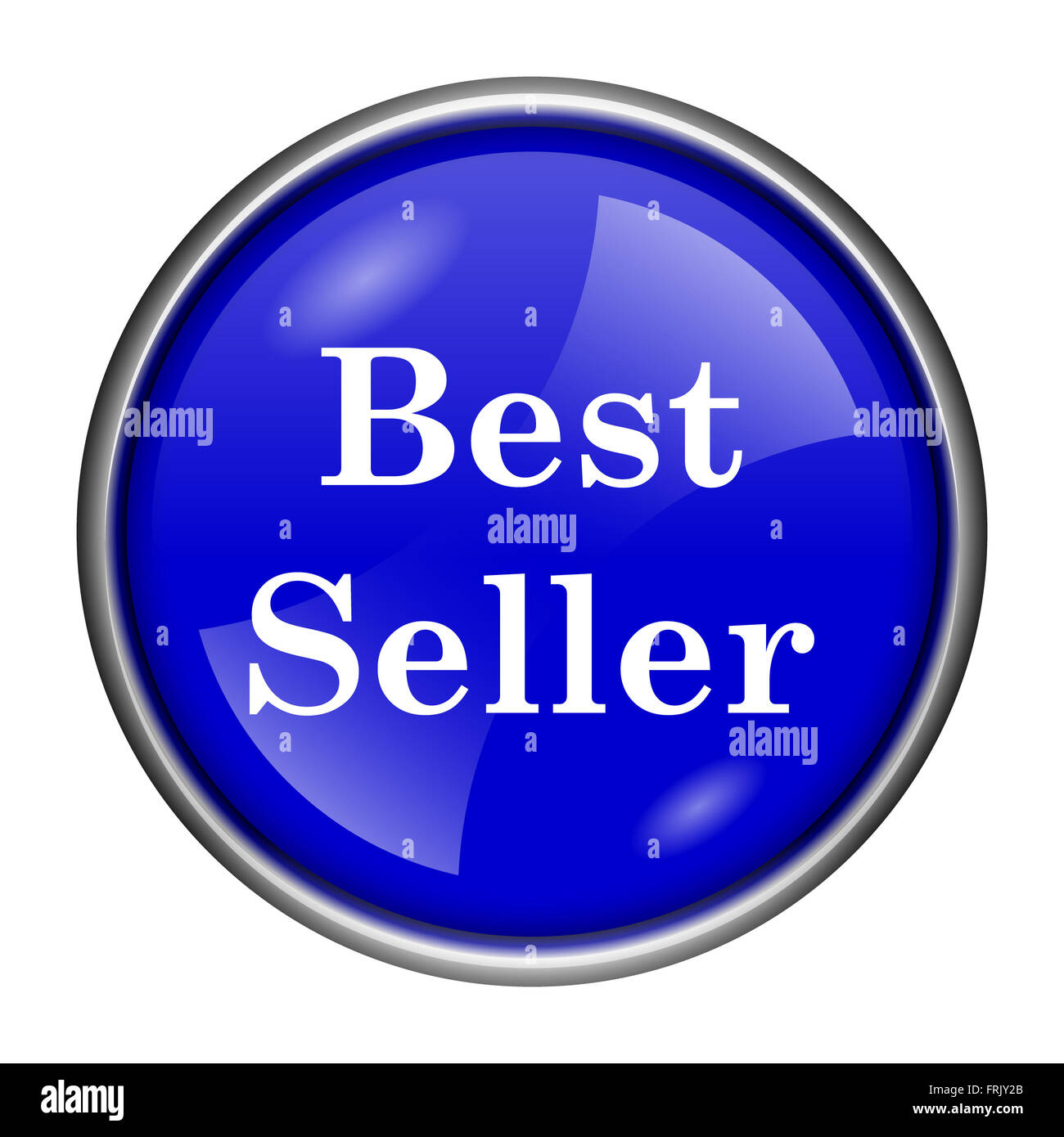 Round glossy icon with white design on blue background Stock Photo - Alamy