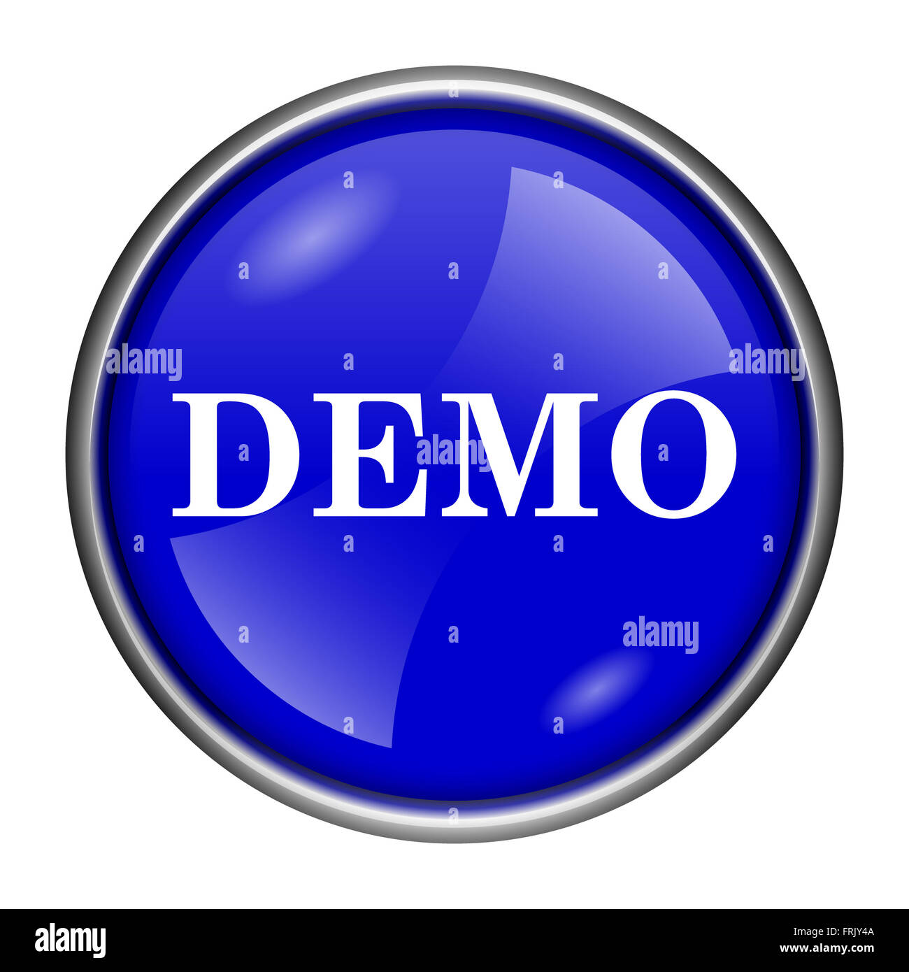 Round glossy icon with white design on blue background Stock Photo - Alamy