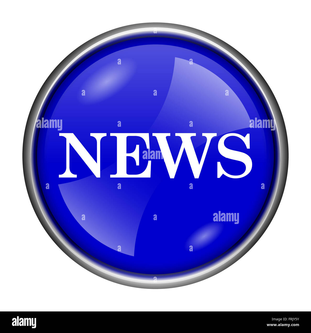 Round glossy icon with white design on blue background Stock Photo - Alamy