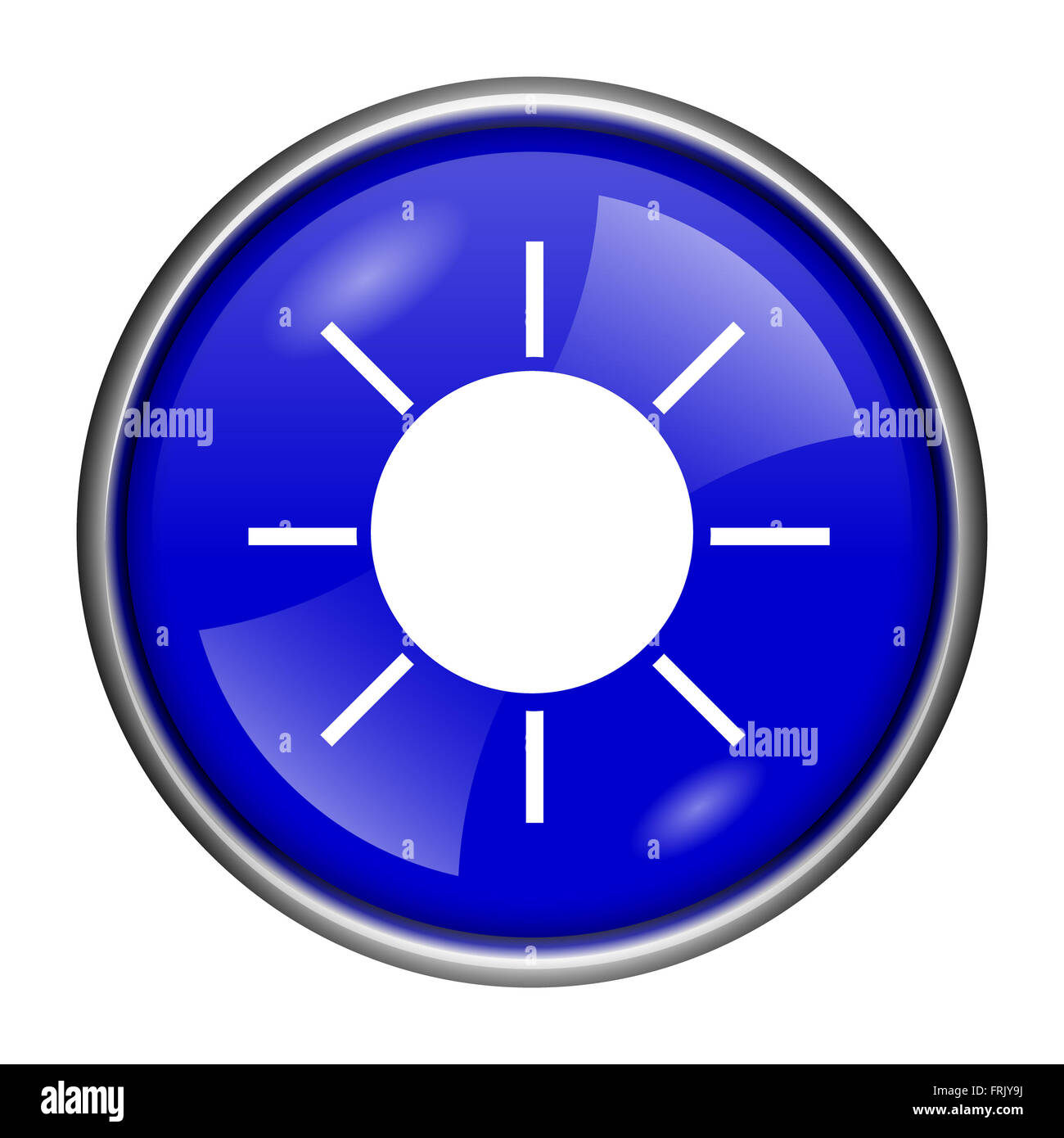 Round glossy icon with white design on blue background Stock Photo - Alamy
