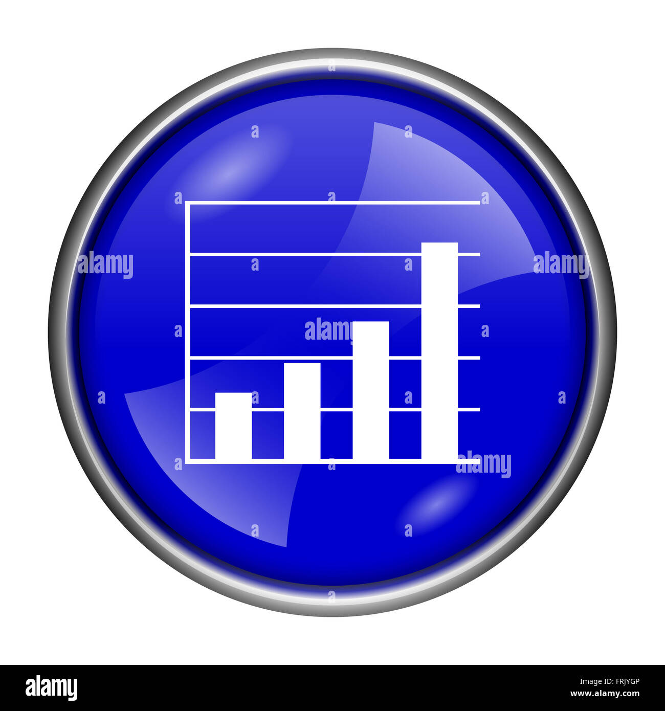 Round glossy icon with white design on blue background Stock Photo - Alamy