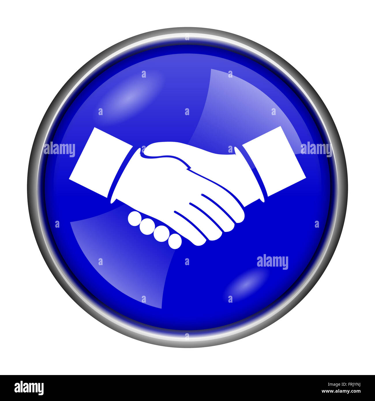 Round glossy icon with white design on blue background Stock Photo - Alamy