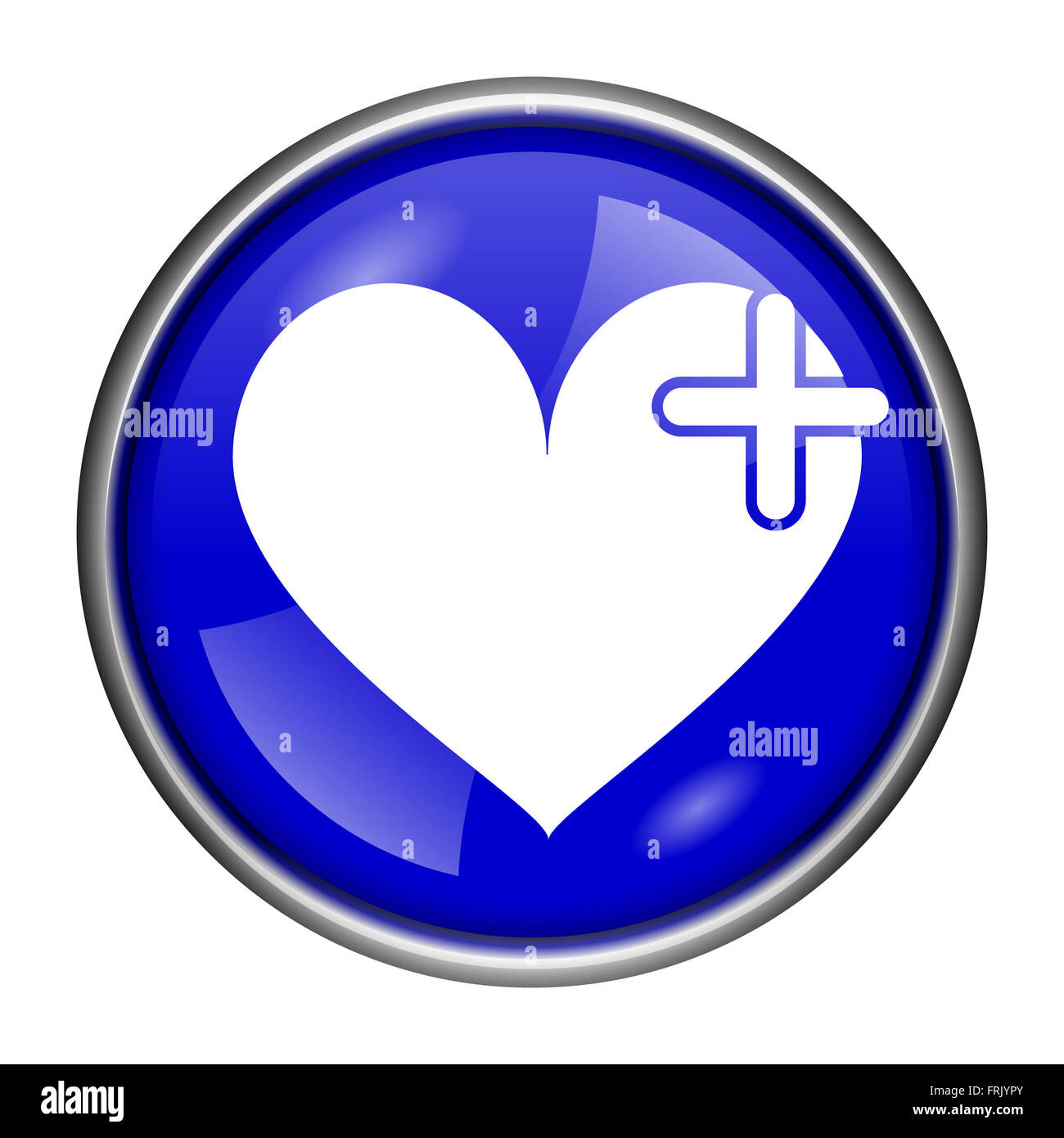 Blue shiny glossy icon on white background Stock Photo - Alamy