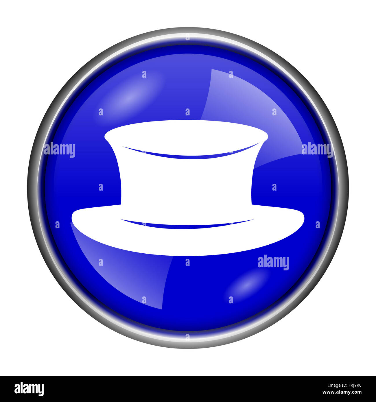 Blue shiny glossy icon on white background Stock Photo - Alamy