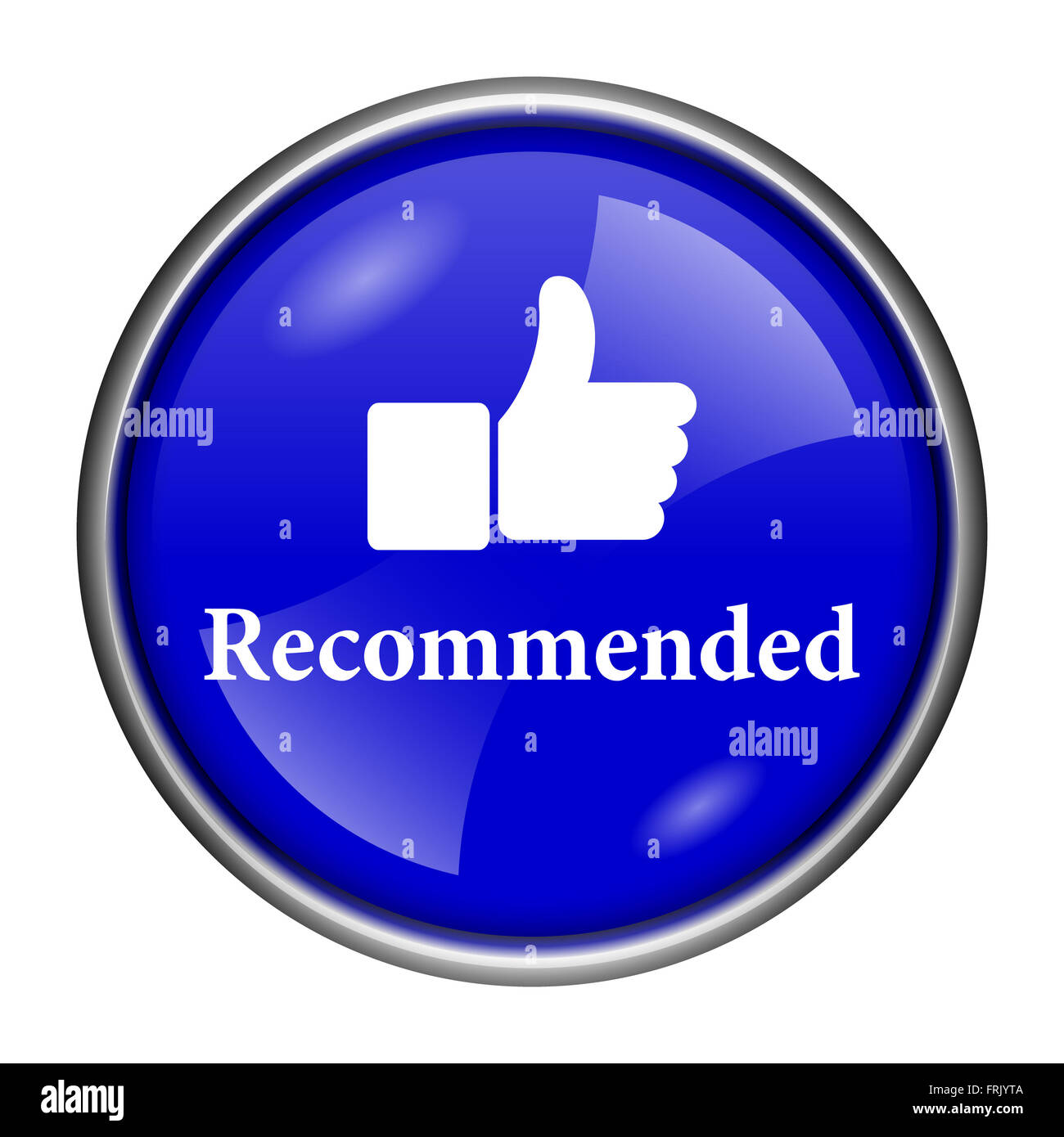 Blue shiny glossy icon on white background Stock Photo - Alamy