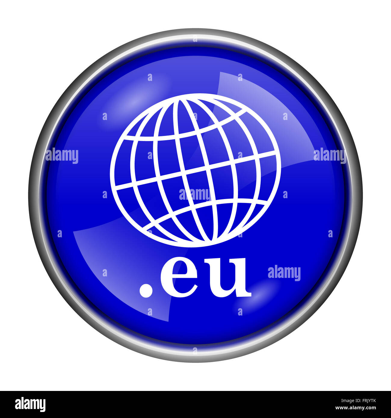 Blue shiny glossy icon on white background Stock Photo - Alamy