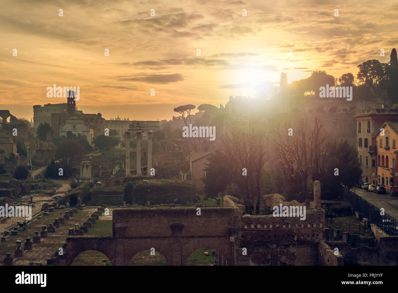 Rome, Italy: The Roman Forum in the sunrise Stock Photo - Alamy