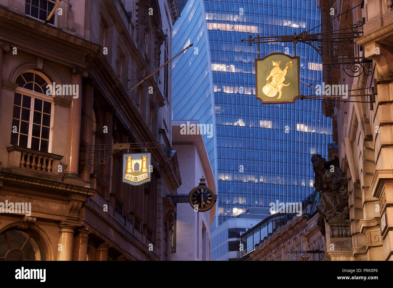 Old buildings and traditional commercial signs alongside modern ...
