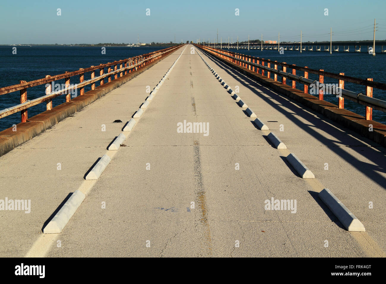 Historic Seven Mile Bridge in Pigeon Key State Park in the Florida Keys ...